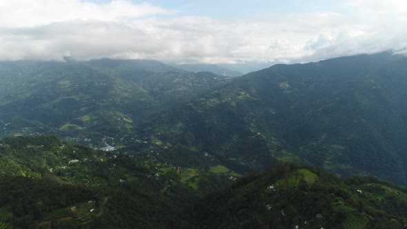 Rumtek Monastery area in Sikkim India seen from the sky, Stock Footage
