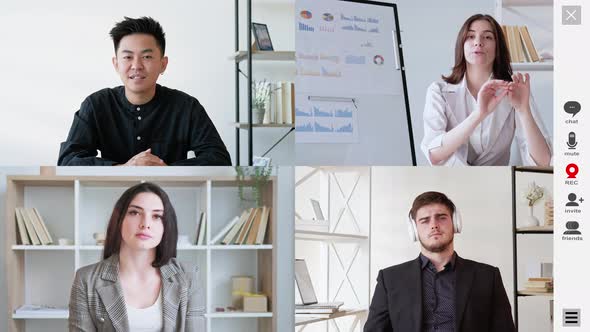 Group Video Call Remote Work Team Virtual Office, Stock Footage | VideoHive
