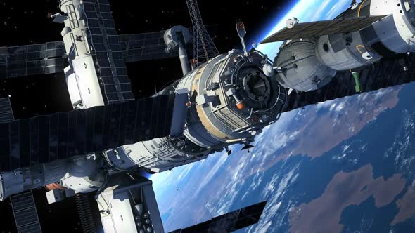 Spacecraft Docking To Space Station, Motion Graphics | VideoHive