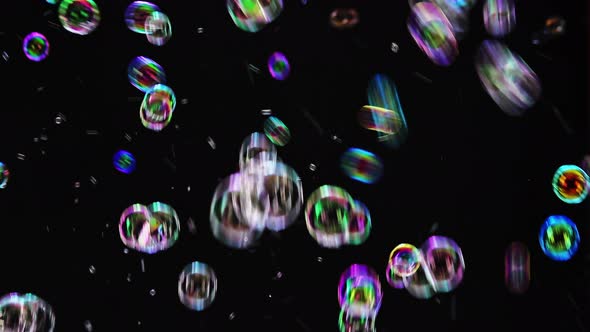 Colorful Bubbles Moving On Black Background, Stock Footage | VideoHive