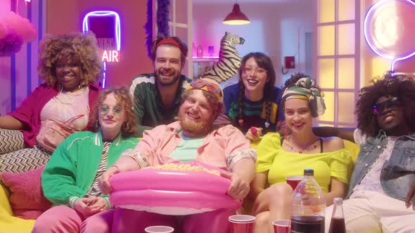 Friends Watching Comedy and Laughing on Camera, Stock Footage | VideoHive