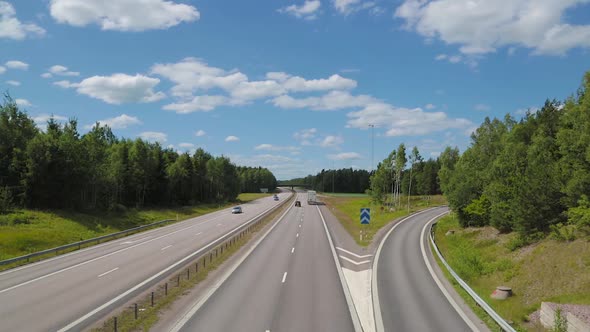 Traffic on Highway at Day - High Angle View, Stock Footage | VideoHive