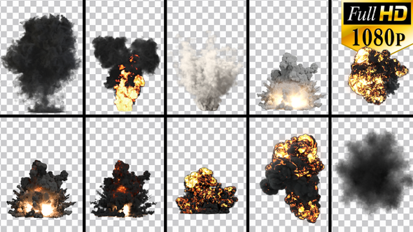 Explosions Pack - Alpha Channel, Motion Graphics | VideoHive