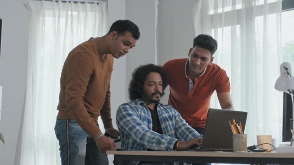 Team of Indian Software Developers Discussing Work in Office, Stock Footage