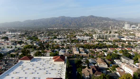 Aerial View of Downtown Glendale, City in Los Angeles , Stock Footage