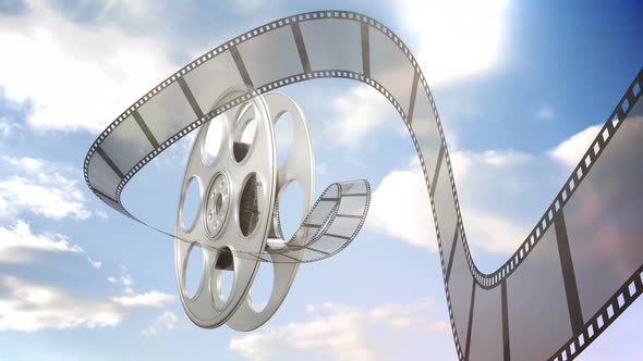 Film rolling out of a film reel, Stock Footage | VideoHive
