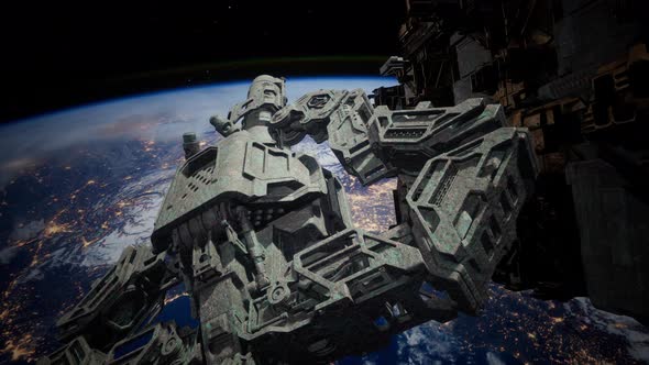Flying an Animated Space Station, Motion Graphics | VideoHive