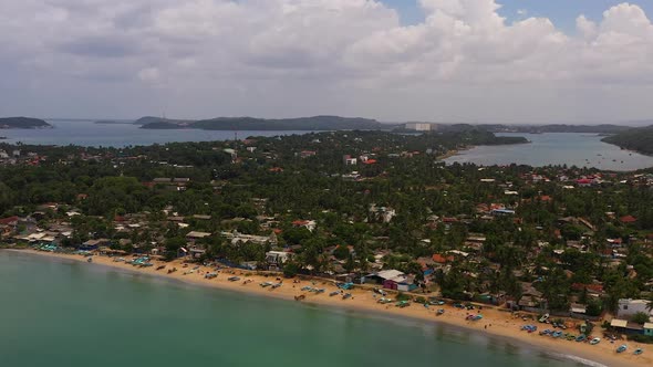 Aerial Drone of Trincomalee Town Coastal Resort City, Stock Footage