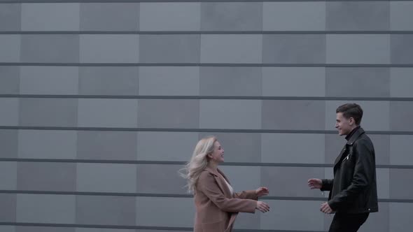 Romantic Couple Lovers Reunion Man Woman Street, Stock Footage | VideoHive