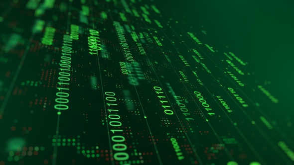Digital Binary Code Background Green V5, Motion Graphics | VideoHive