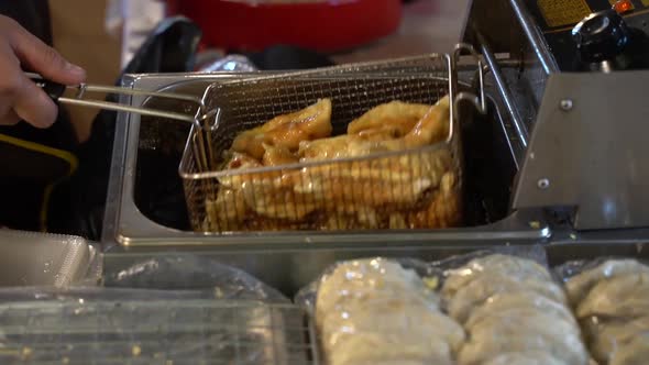 Closeup of Chef Making a Dozen of Oily and Greasy Japanese Gyoza, Stock ...