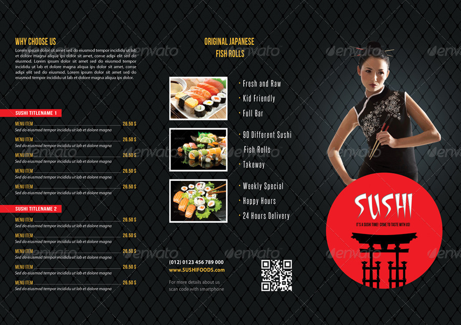 Sushi Restaurant Menu Bundle 03, Print Templates | GraphicRiver