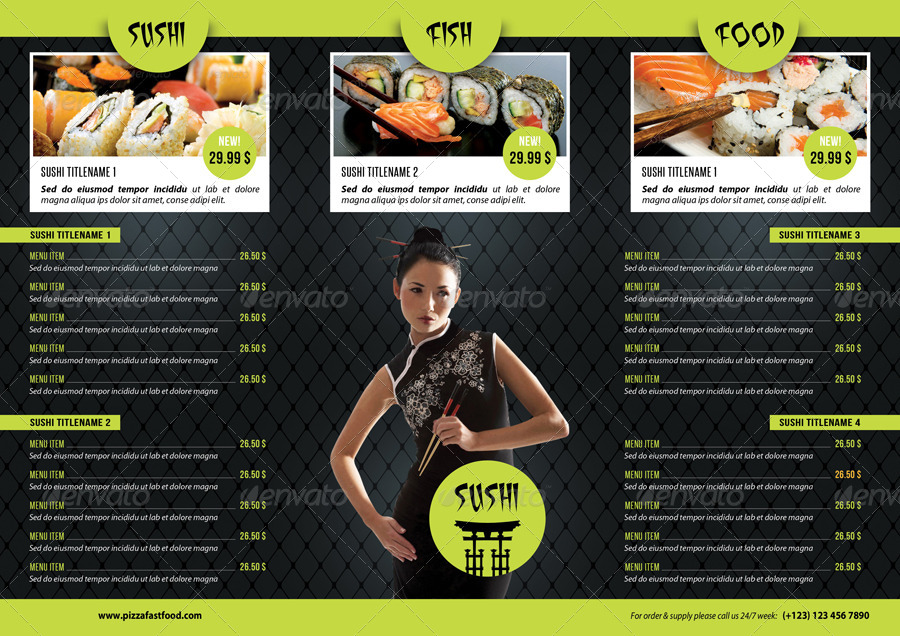 Sushi Restaurant Menu Bundle 03, Print Templates | GraphicRiver