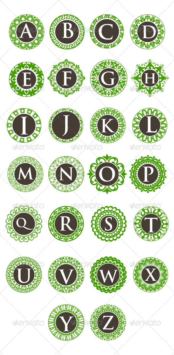 Vintage Letter Badges, Vectors | GraphicRiver