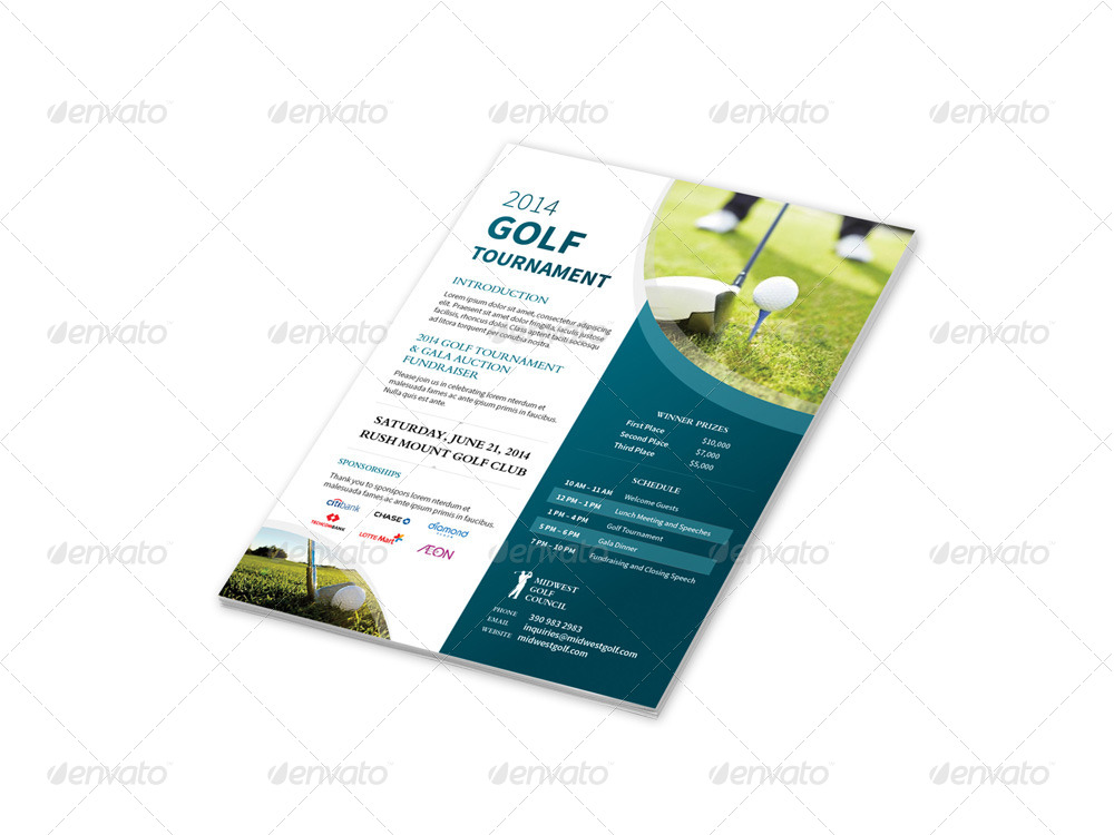 Golf Tournament Flyers – 4 Options, Print Templates | GraphicRiver