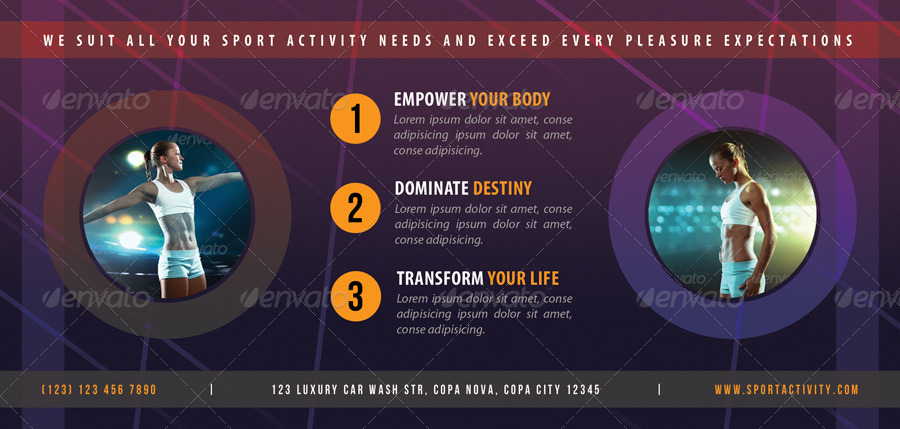 3 in 1 Sport Activity Gift Voucher Bundle 01, Print Templates ...