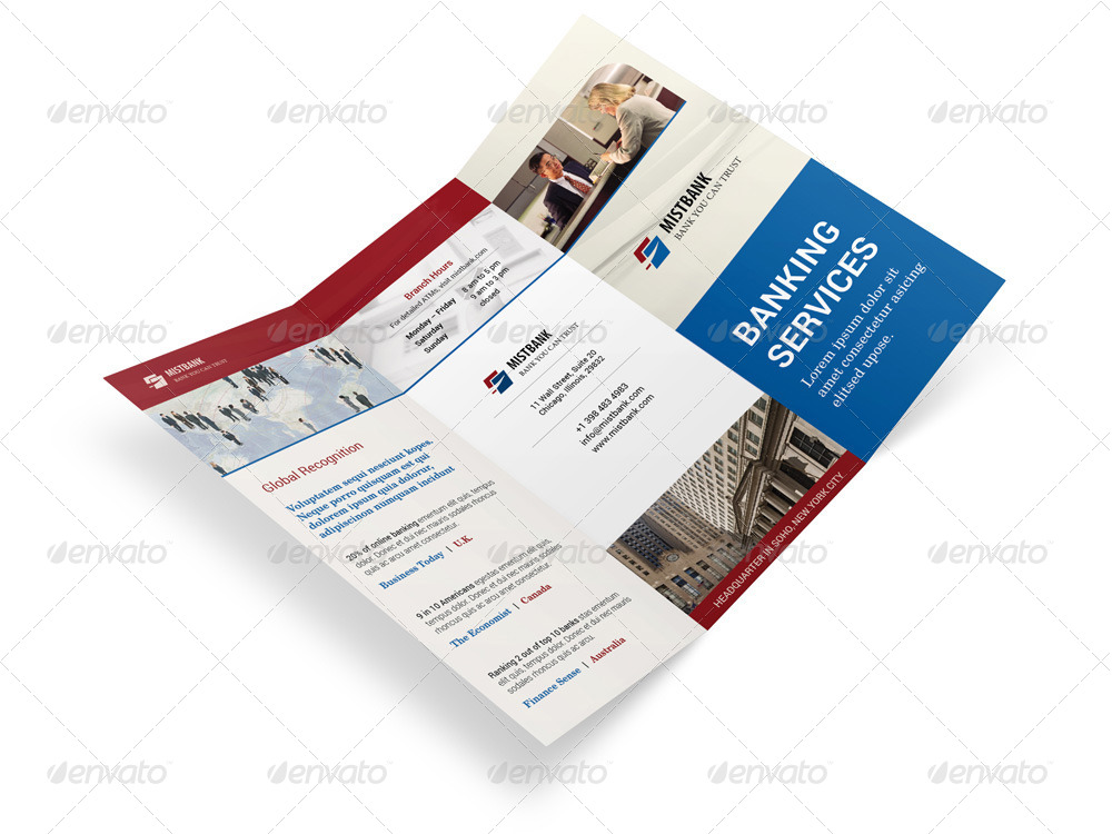 Bank Trifold Brochure, Print Templates | GraphicRiver