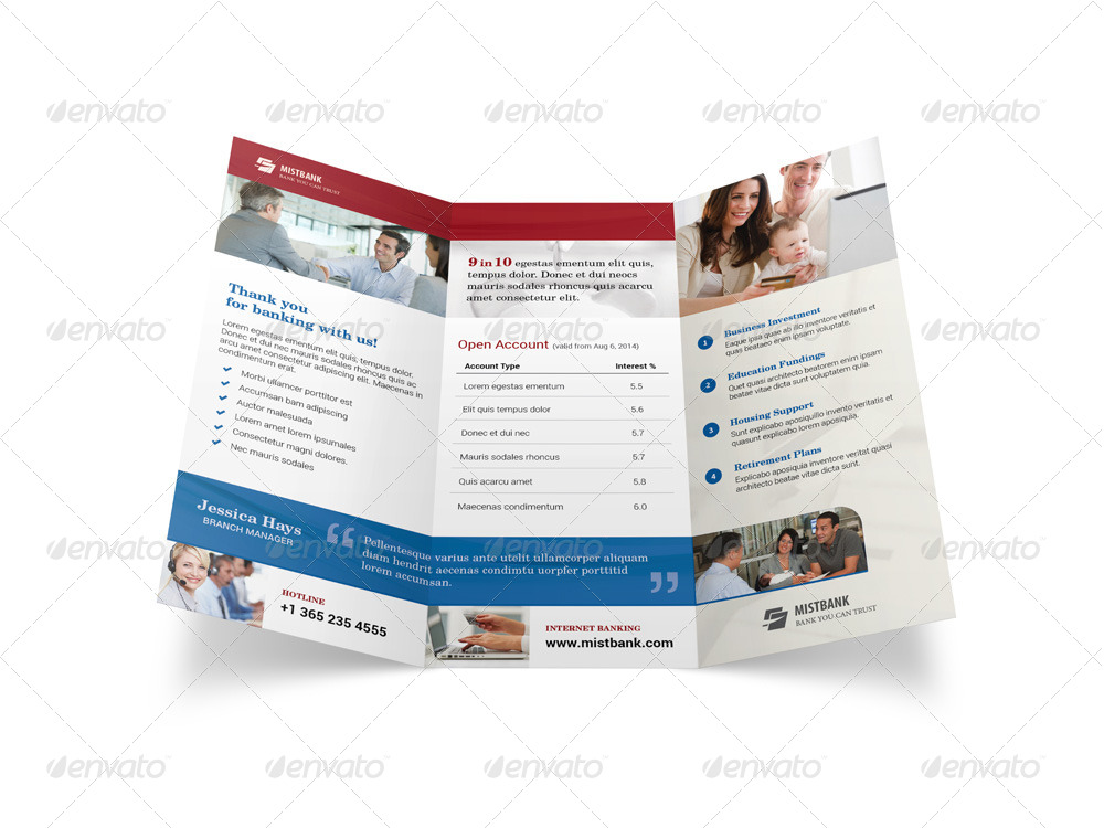 Bank Trifold Brochure, Print Templates | GraphicRiver