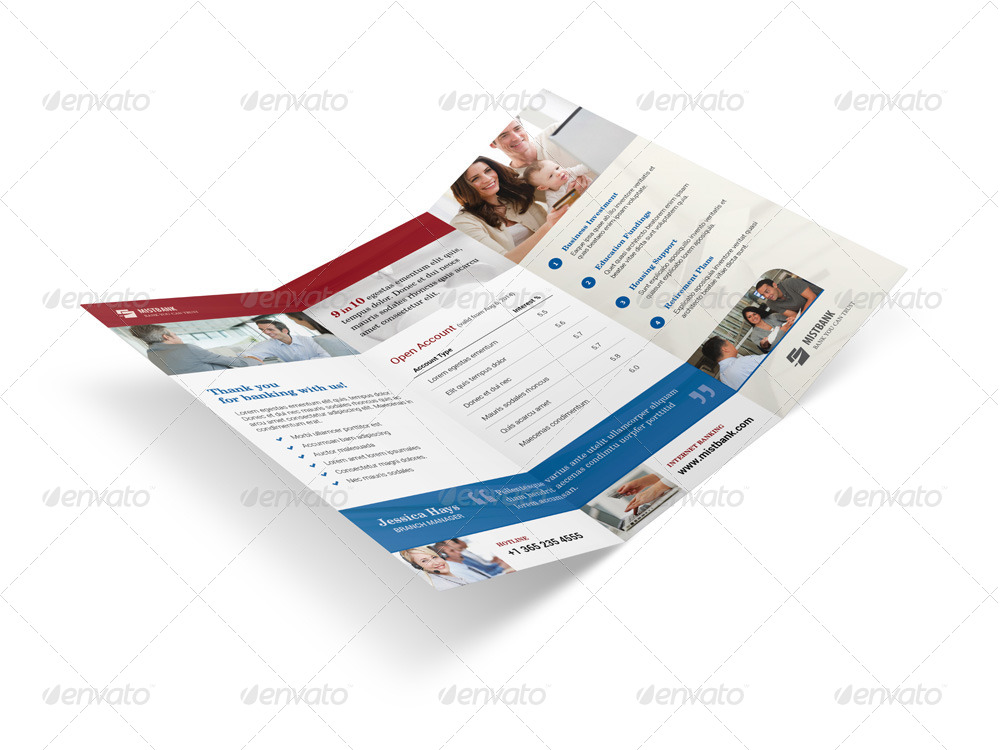 Bank Trifold Brochure, Print Templates | GraphicRiver
