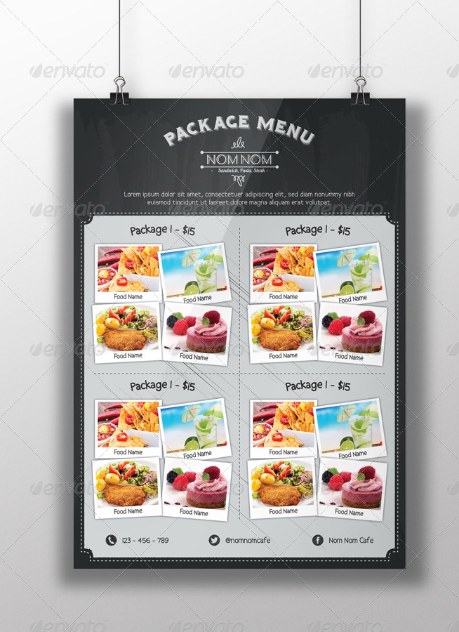 Doodle Food Menu Package, Print Templates | GraphicRiver