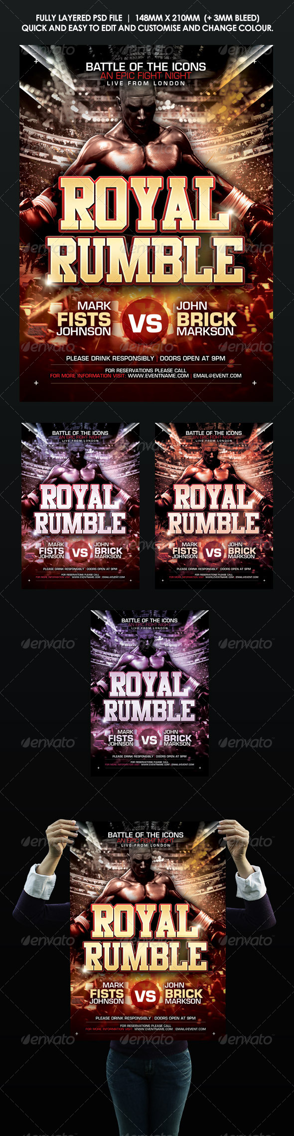 Fight Night Flyer | Poster by OliverBrownCreative | GraphicRiver