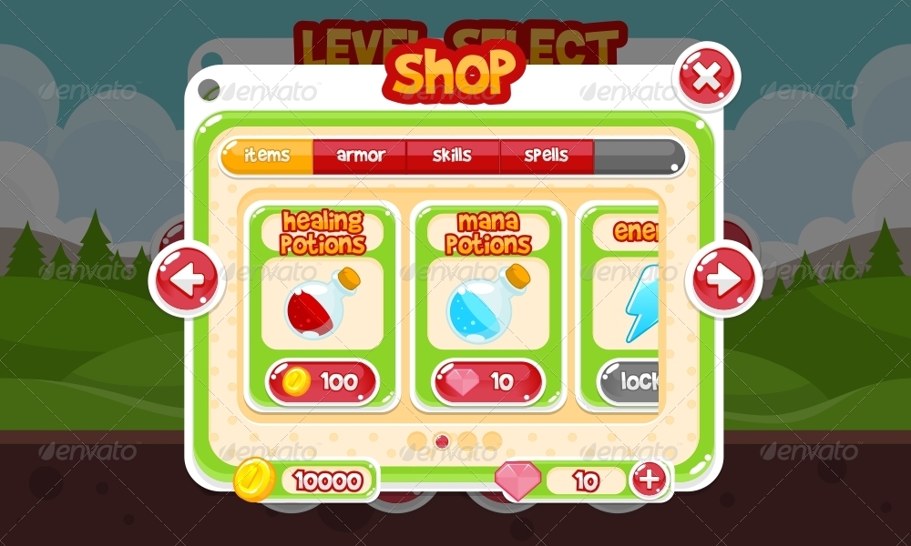 Cartoon Games GUI Pack 18, Game Assets | GraphicRiver