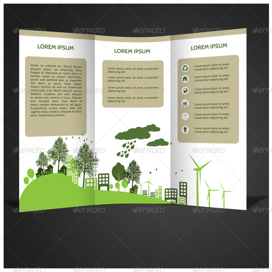 Green Energy Tri-fold Business Brochure, Print Templates | GraphicRiver