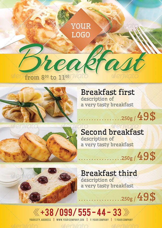 Light Breakfast Poster Template, Print Templates | GraphicRiver