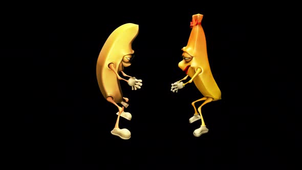 Two Fun Banans - Looped Dance with Alpha Channel and Shadow, Motion ...