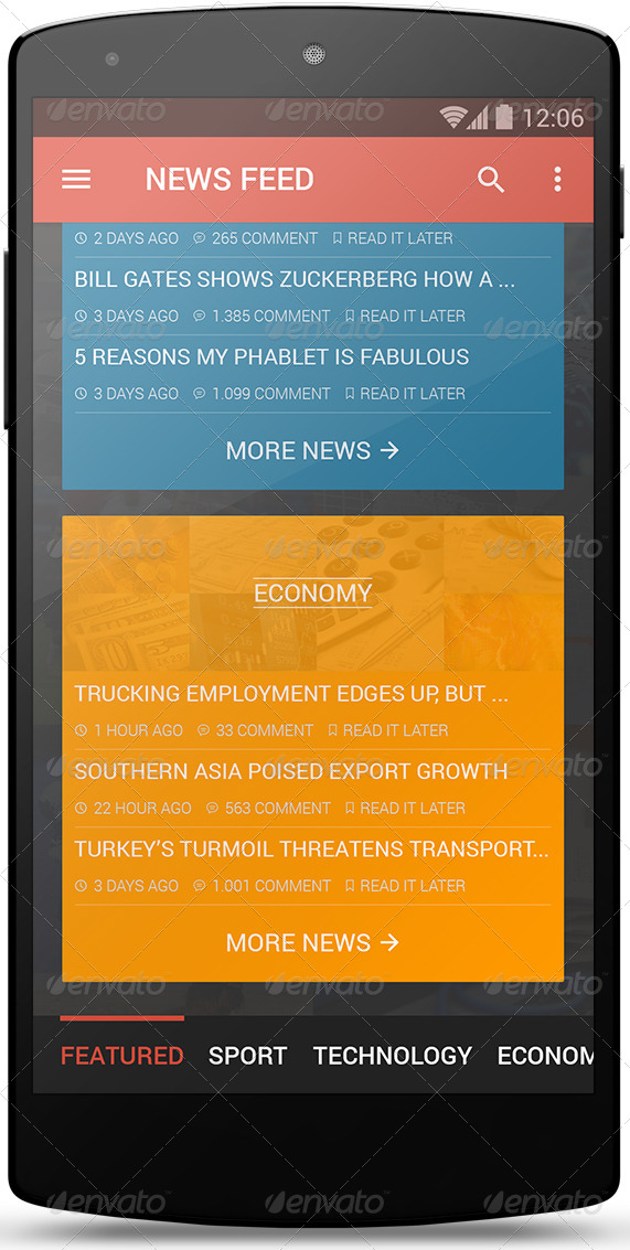 Rocket News & Magazine Android App - UI, Web Elements | GraphicRiver