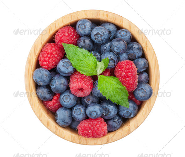 Blueberries and raspberries Stock Photo by karandaev | PhotoDune