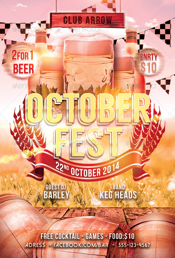 October Fest Flyer Template, Print Templates | GraphicRiver