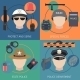 Police Flat Set, Vectors | GraphicRiver