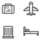 Flat Line Icons For Travel Icons, Icons | GraphicRiver