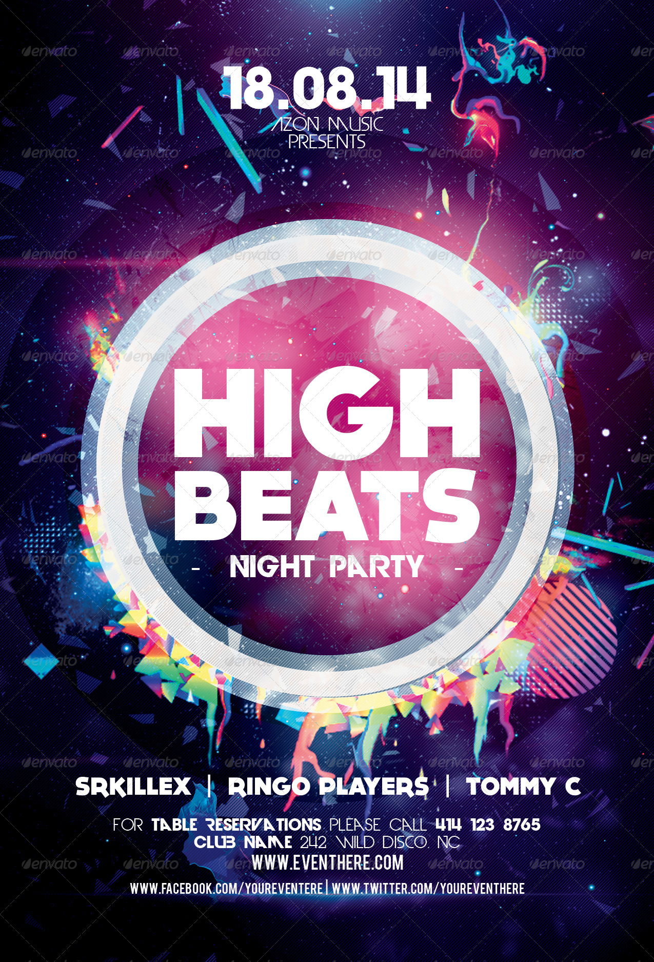 High Beats Flyer Template, Print Templates | GraphicRiver