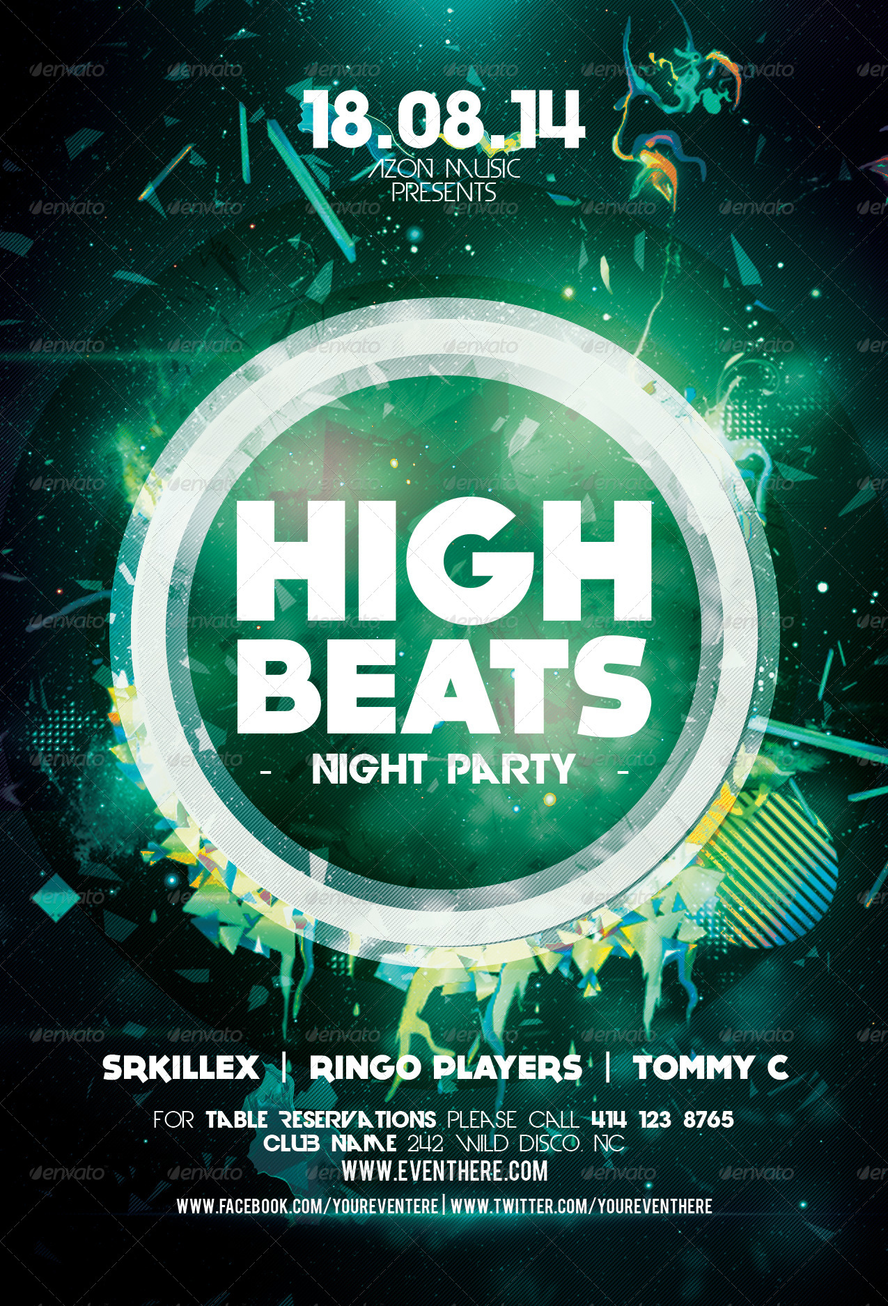 High Beats Flyer Template, Print Templates | GraphicRiver