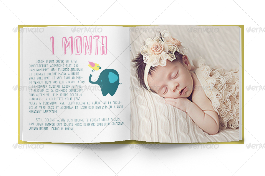 12 Months Baby Book, Print Templates | GraphicRiver