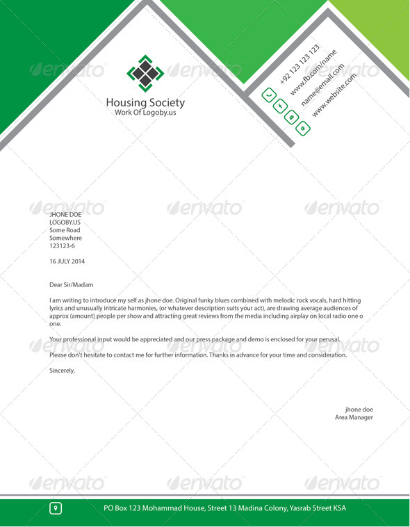 Stylish Housing Society Letterhead, Print Templates | GraphicRiver
