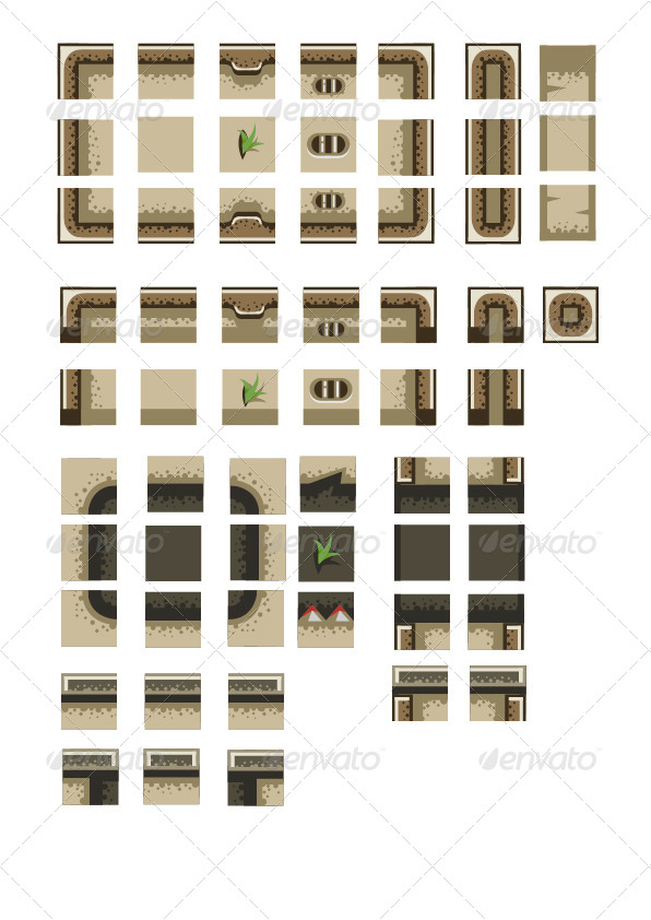 Platformer Game Tile Set Fifteen, Game Assets | GraphicRiver