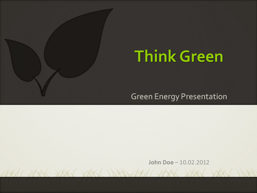 Think Green - Eco Friendly Presentation Template, Presentation Templates