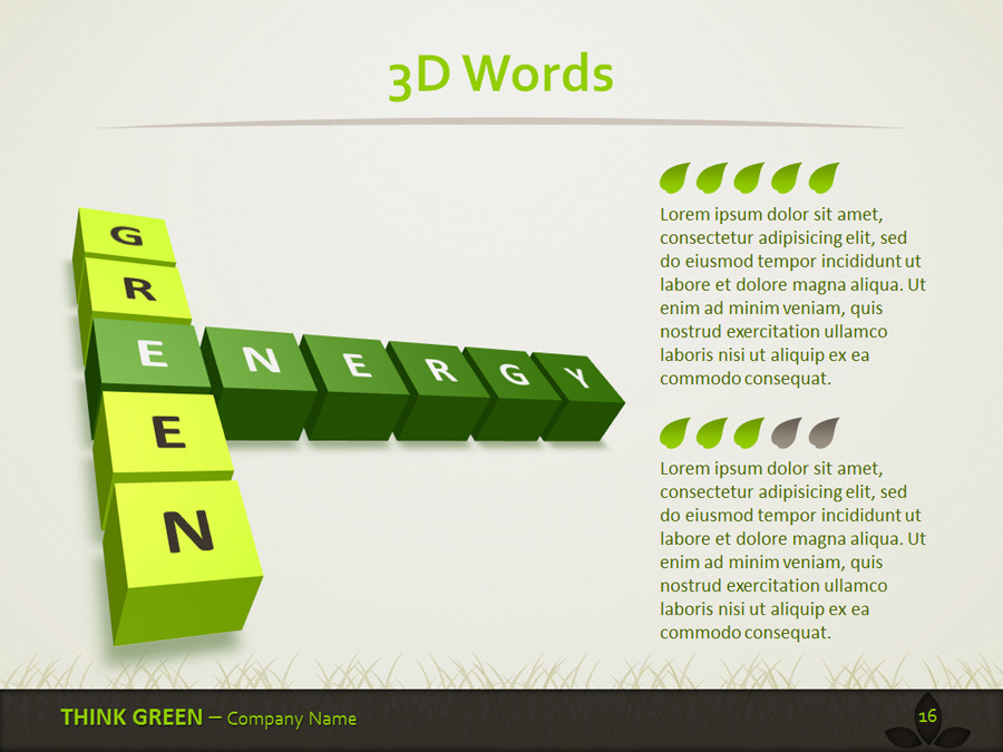 Think Green - Eco Friendly Presentation Template, Presentation Templates