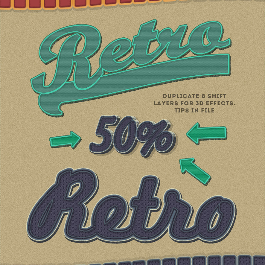 Retro Vintage Photoshop Layer Styles vol.2, Add-ons | GraphicRiver