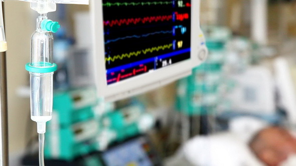 IV Drip With Monitor And Patient, Stock Footage | VideoHive