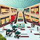 Scene Inside Shopping Mall, Vectors | GraphicRiver