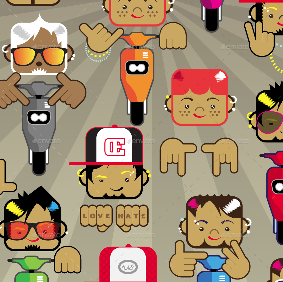 Bad Boys Characters Design Vector Pack, Vectors | GraphicRiver