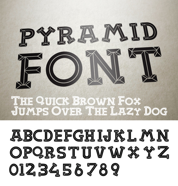 Pyramid Font by alitsuarnegara | GraphicRiver