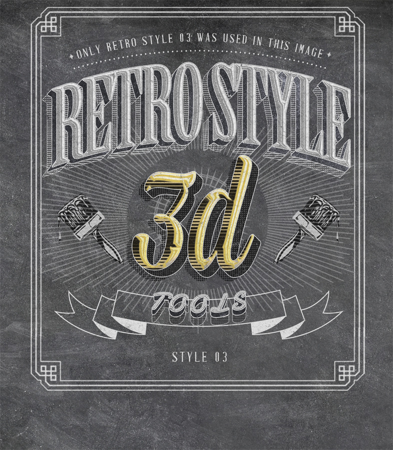 Retro Style 3D Tools - Photoshop Actions, Add-ons | GraphicRiver