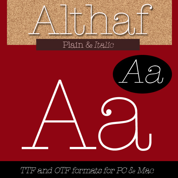 Althaf - Thin, Fonts | GraphicRiver