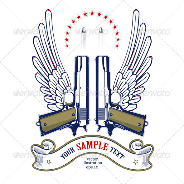 Gun Wing Emblem by Pixelin_Studio | GraphicRiver