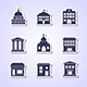 Government Building Paper Cut Icons, Vectors | GraphicRiver